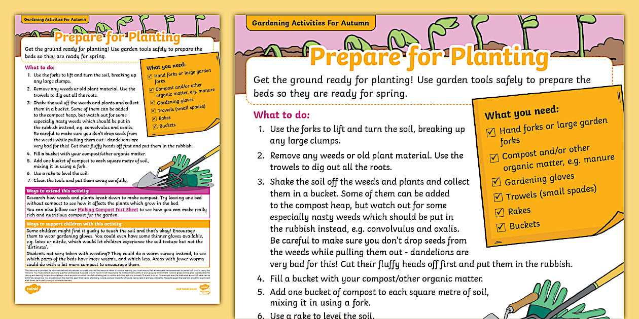 Preparing for Planting Guide (teacher made) - Twinkl