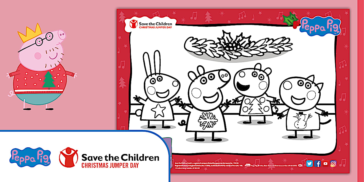 FREE! - Peppa Pig Christmas Colouring Page | Twinkl - Twinkl