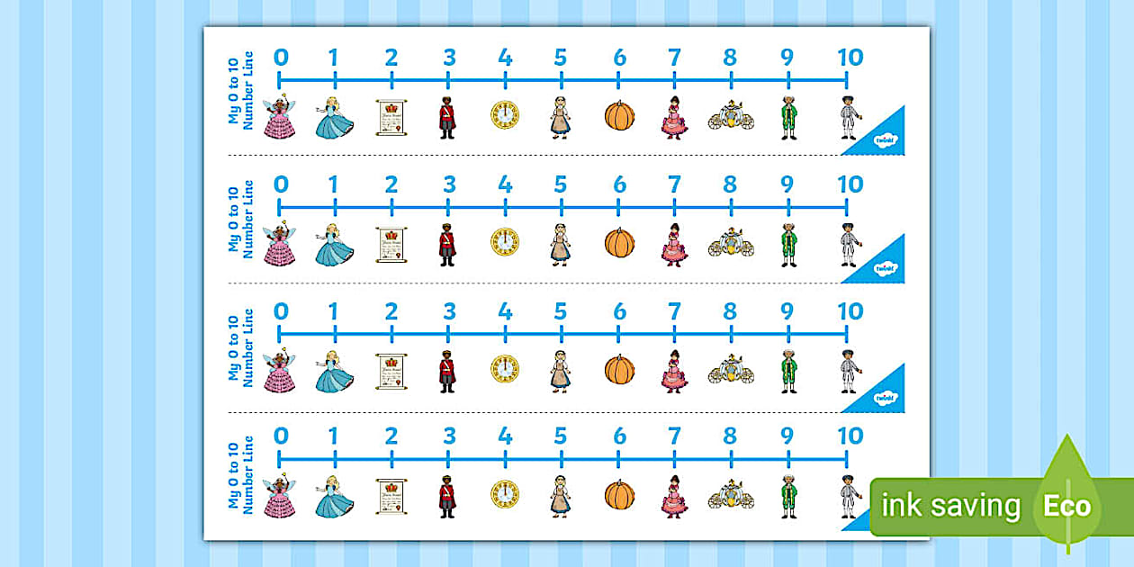 Cinderella Number Lines 0-10 (Hecho por educadores) - Twinkl