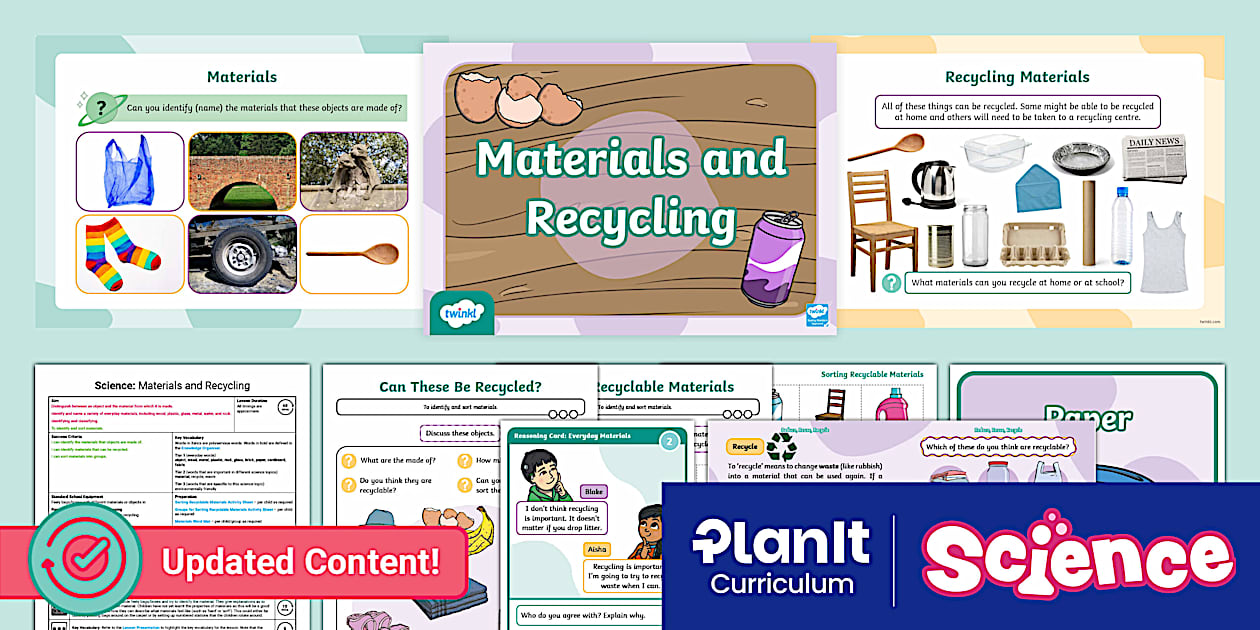 Science: Everyday Materials: Materials and Recycling Y1 Lesson 2