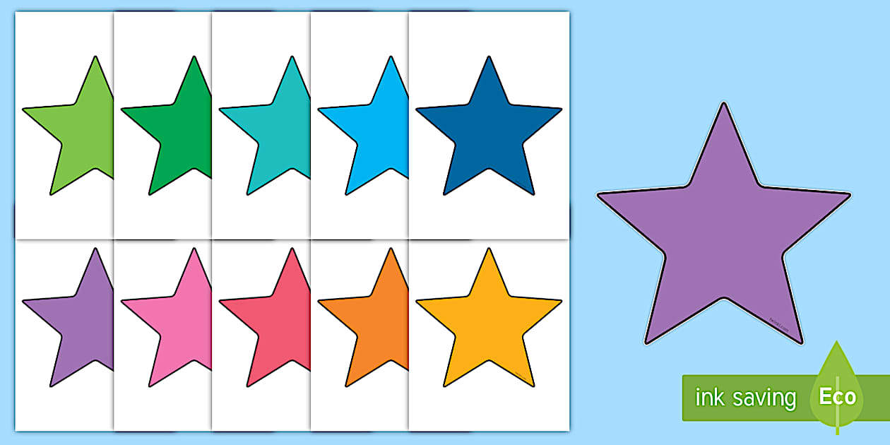 A4 Display Star Templates To Print (teacher made) - Twinkl