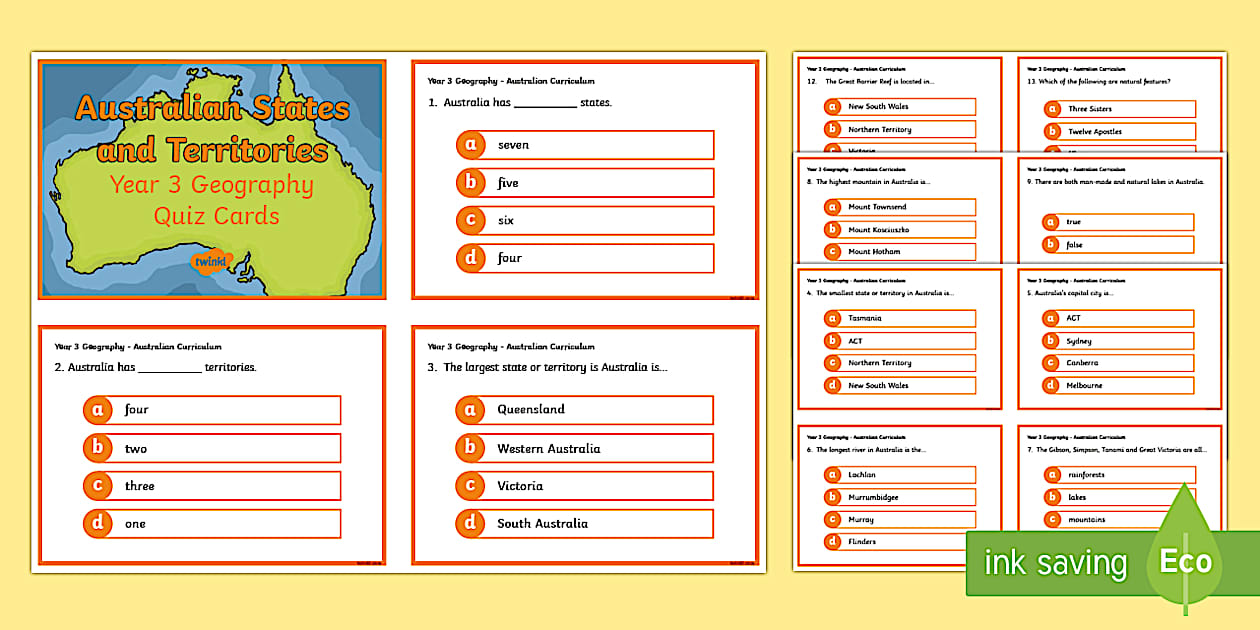 Printable Australia Quiz | Australian States and Territories
