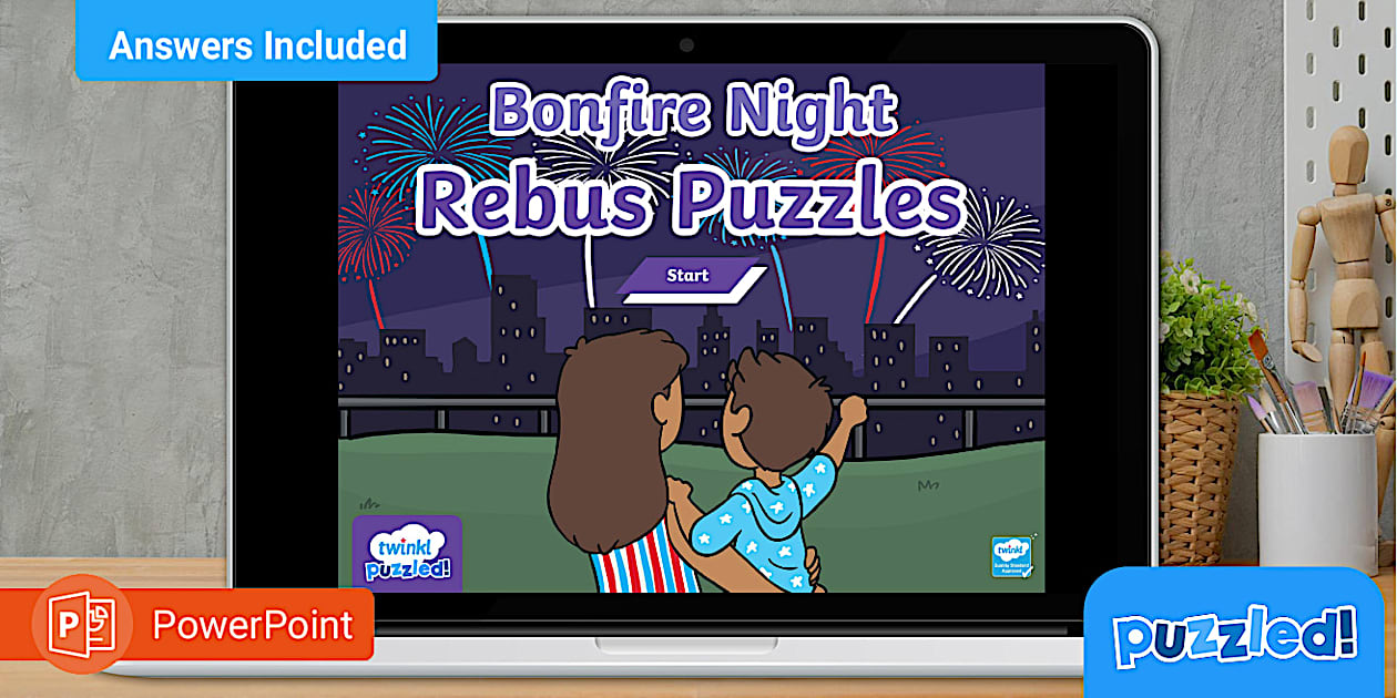 Fun Bonfire Night Rebus Puzzles PowerPoint - Twinkl - Puzzle