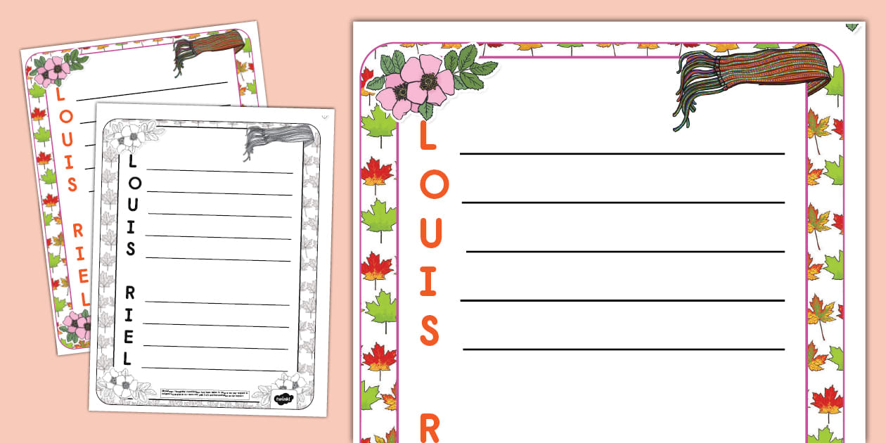 Louis Riel Acrostic Poem Template