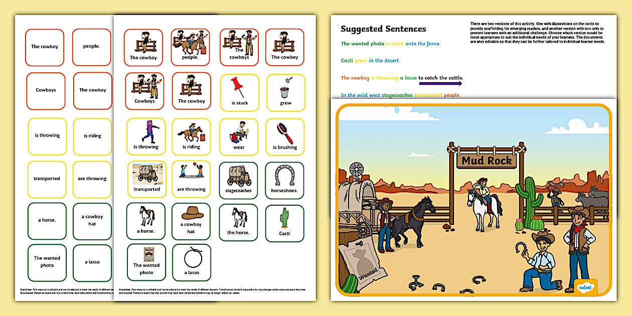 KS1 Colourful Semantics Wild West Scene (teacher made)