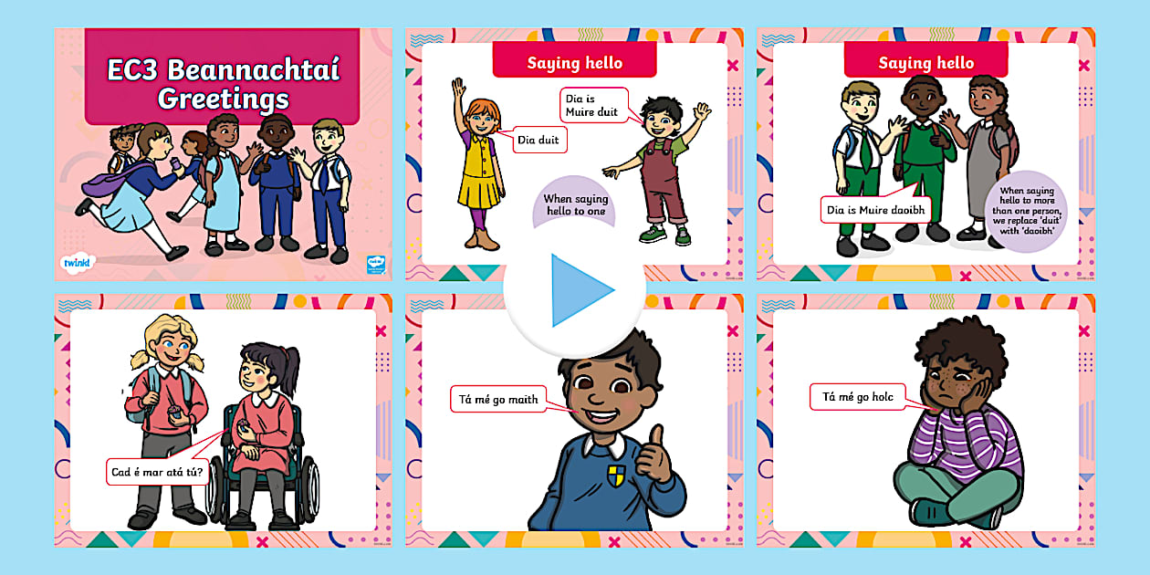 EC3 Beannachtaí Greetings in Irish PowerPoint - Twinkl
