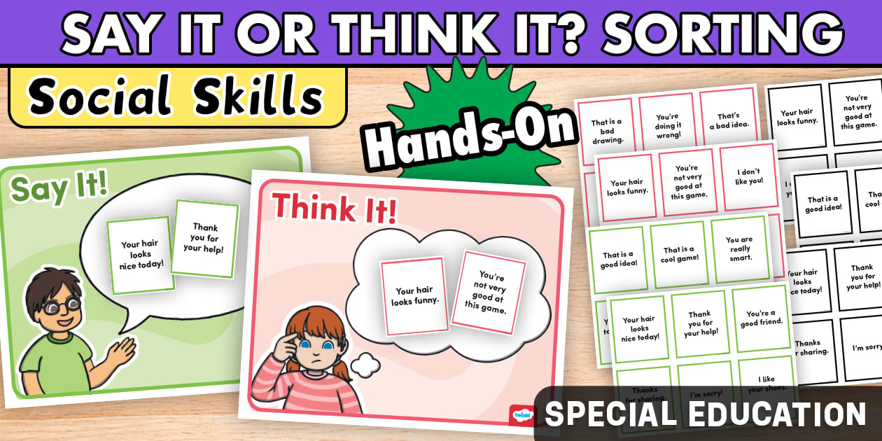 Say It or Think It? Color-Coded Speech and Thought Bubbles Sorting Activity