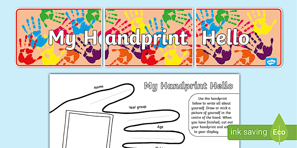 Back to School Handprint Profile Display Pack (teacher made)