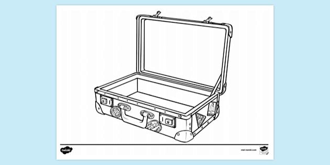Suitcase on Floor Colouring Sheet | Colouring Sheets