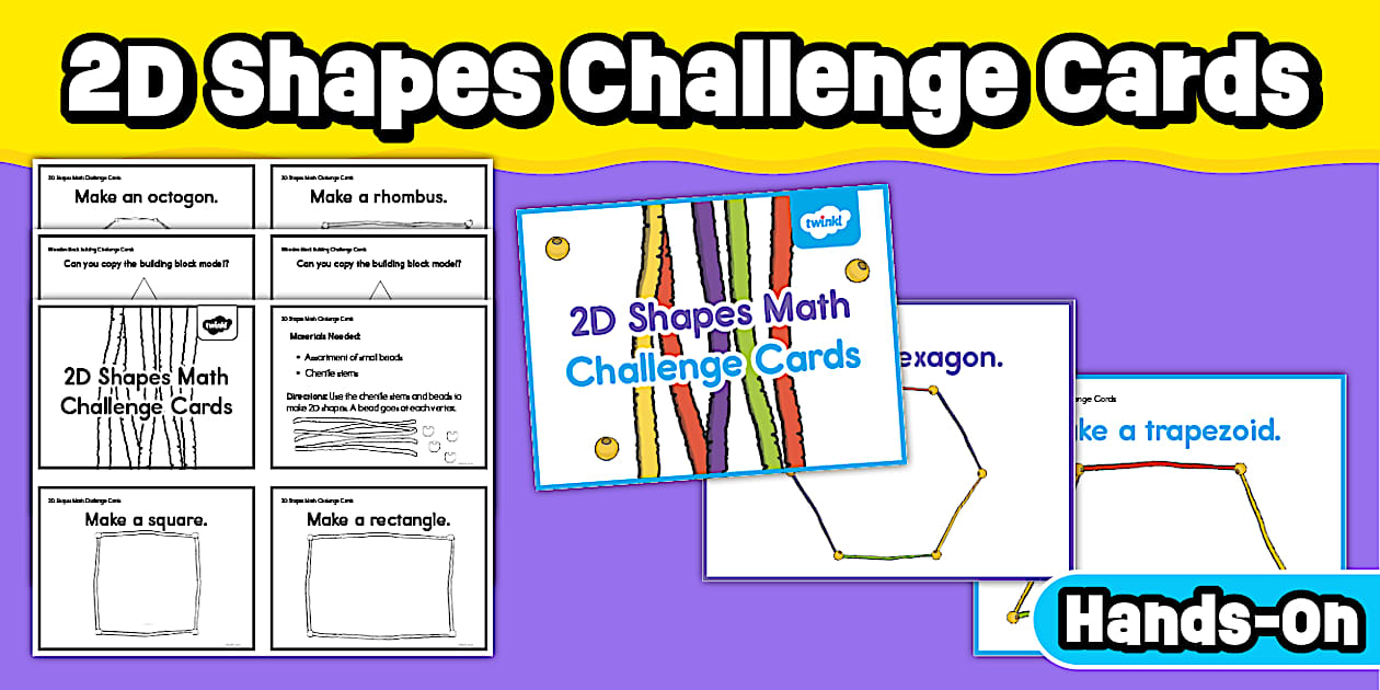2D Shapes Math Craft Challenge Cards