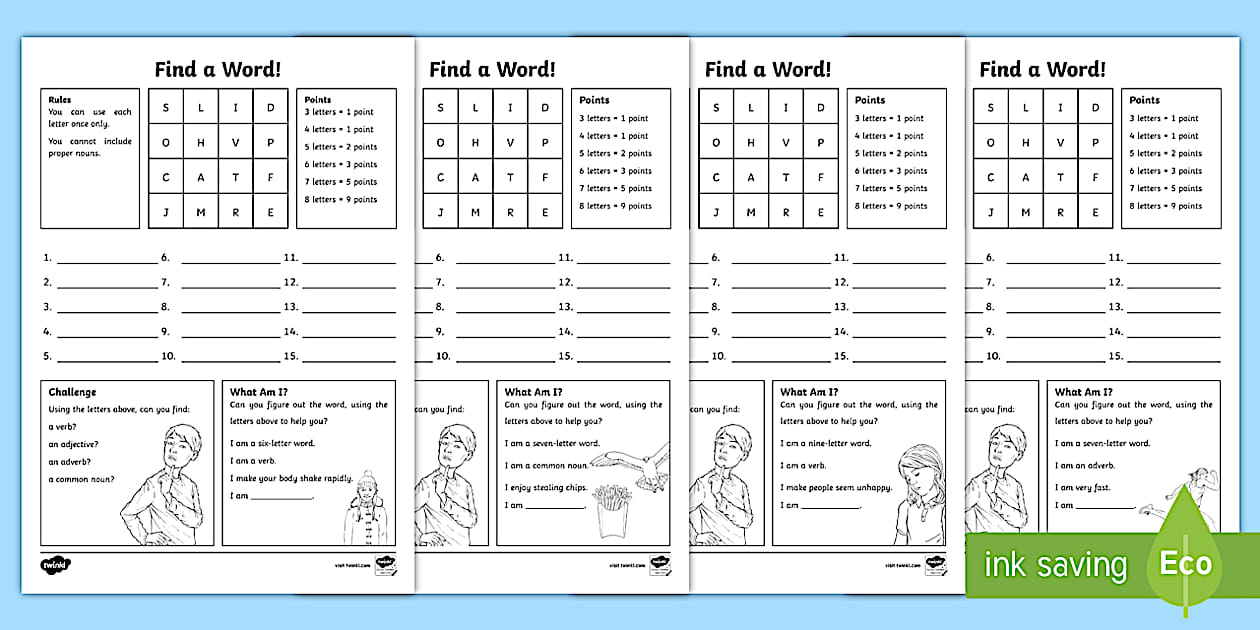 Editable Find A Word Worksheet Pack (teacher made) - Twinkl
