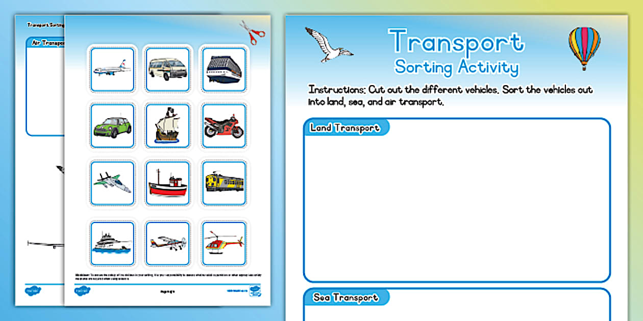 Grade R Data Handling Transport Sorting Activity - Twinkl Grade R Data Handling Transport Sorting Activity - Twinkl
