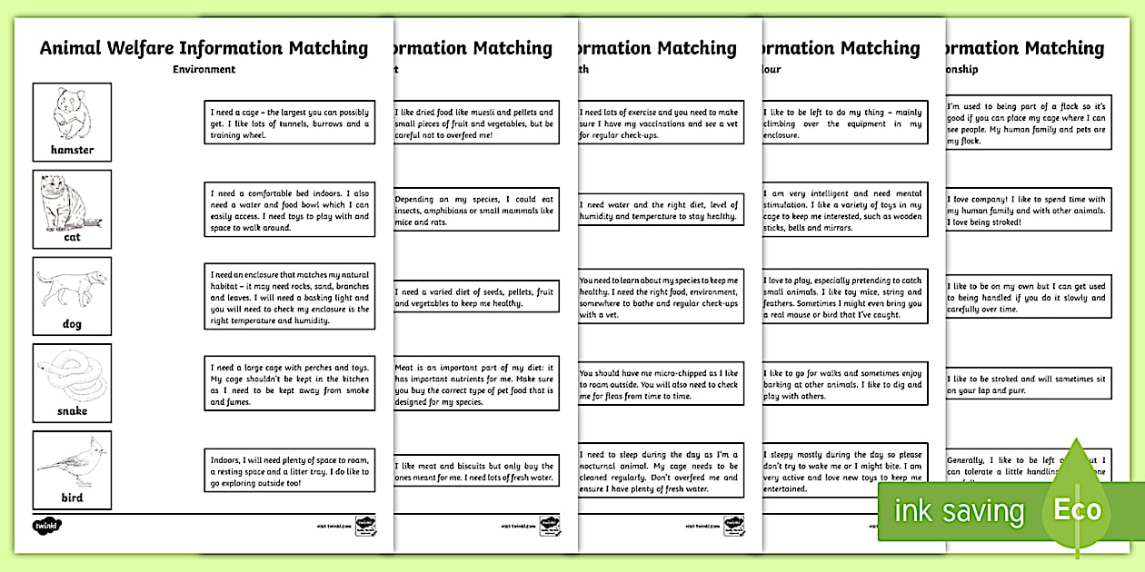Editable Animal Welfare Information Matching Activity