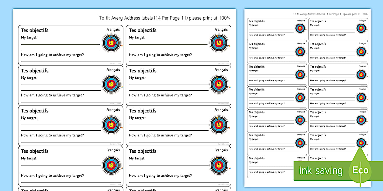 Time-Saving French Target Stickers (teacher made) - Twinkl