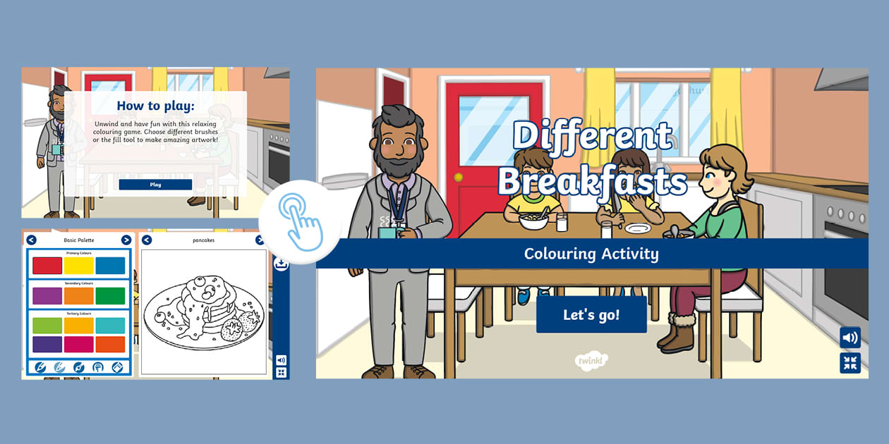 Different Breakfasts Interactive Colouring (teacher made)