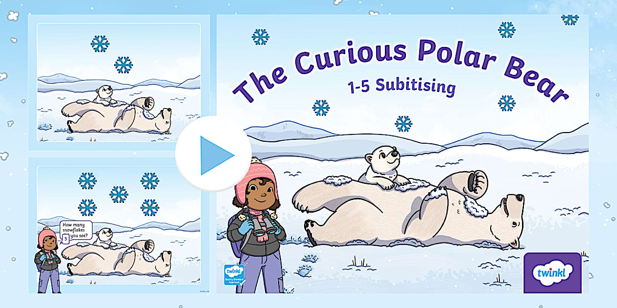 The Curious Polar Bear 1-5 Subitising PowerPoint | Twinkl