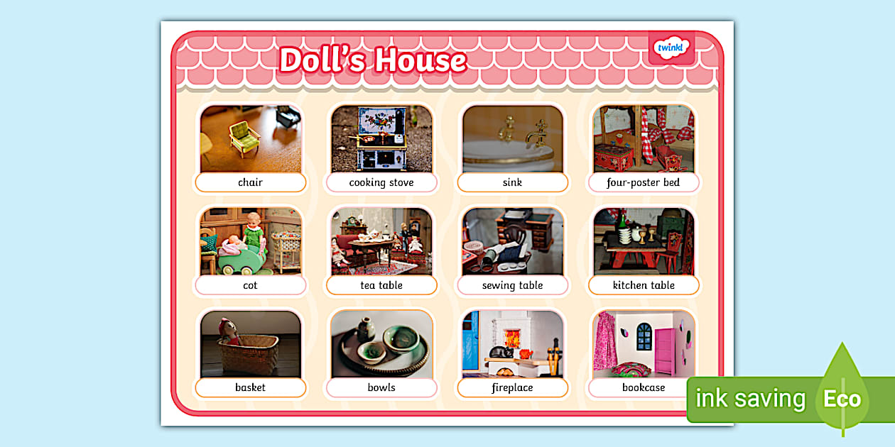 Doll's House Word Mat (teacher made) - Twinkl