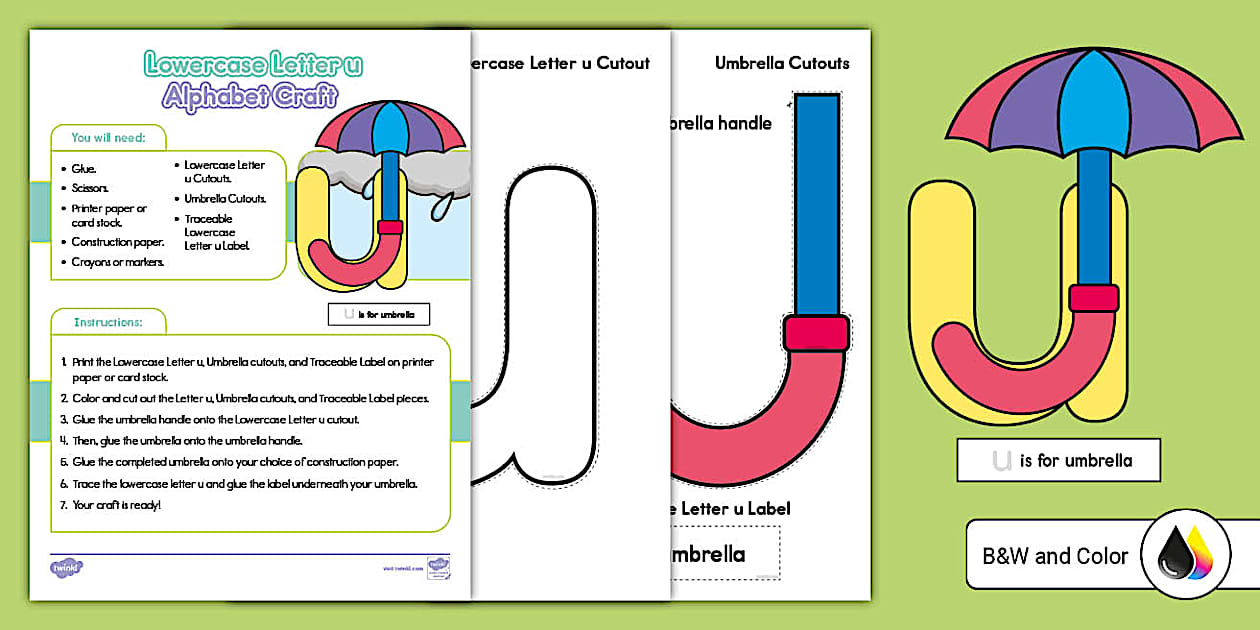 Lowercase Letter u Alphabet Craft