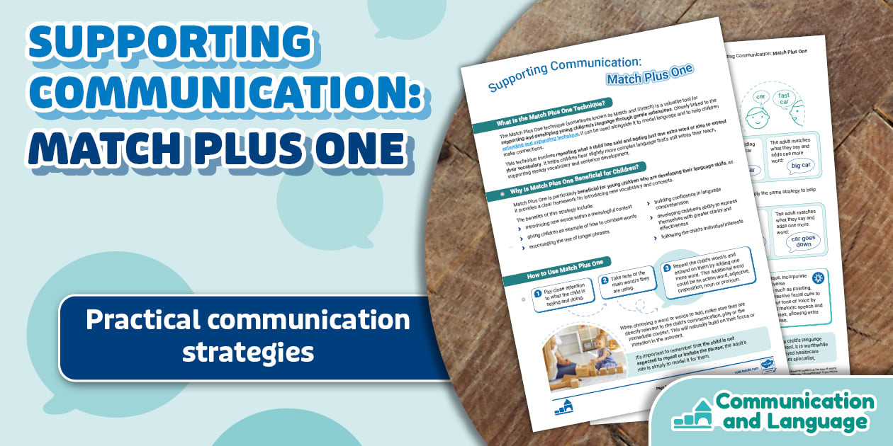 Techniques to Support Communication: Match Plus One | Twinkl