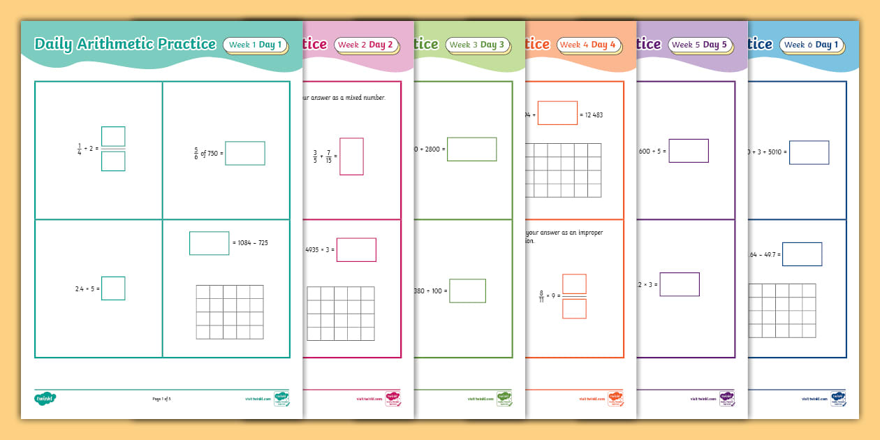 👉 Year 6 Spring 1 Daily Arithmetic Practice Pack - Twinkl