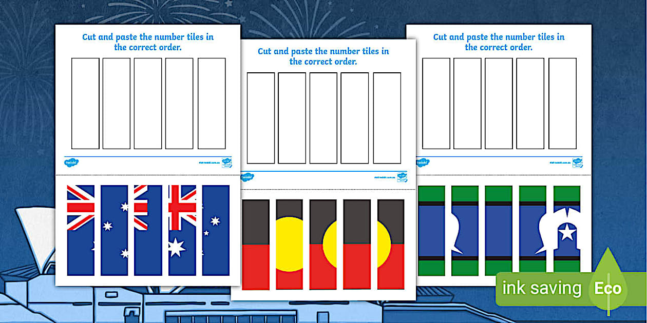 Australia Day Photo Number Sequencing Puzzles (teacher made)