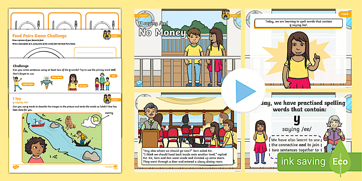 'y' saying /ee/ - Level 5 Week 14 Lesson 4 - Primary - KS1