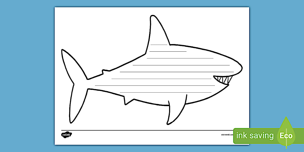 Shark Writing Template (teacher made) - Twinkl