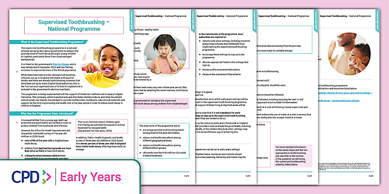 Supervised Toothbrushing | National Programme | Handout