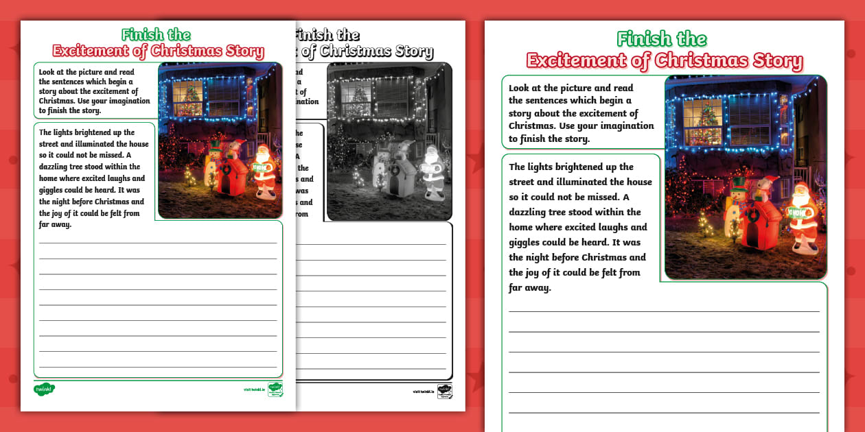 Finish the Excitement of Christmas Story Writing Template