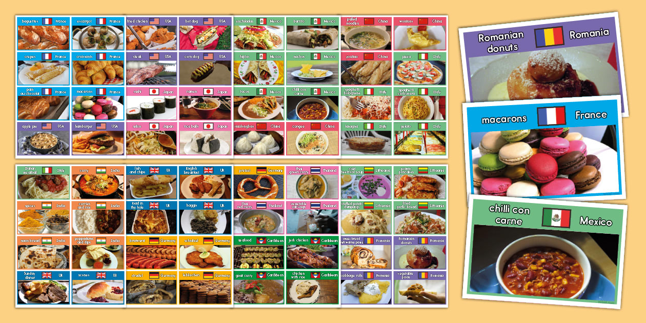 Food Around the World Photo Flash Cards (teacher made)