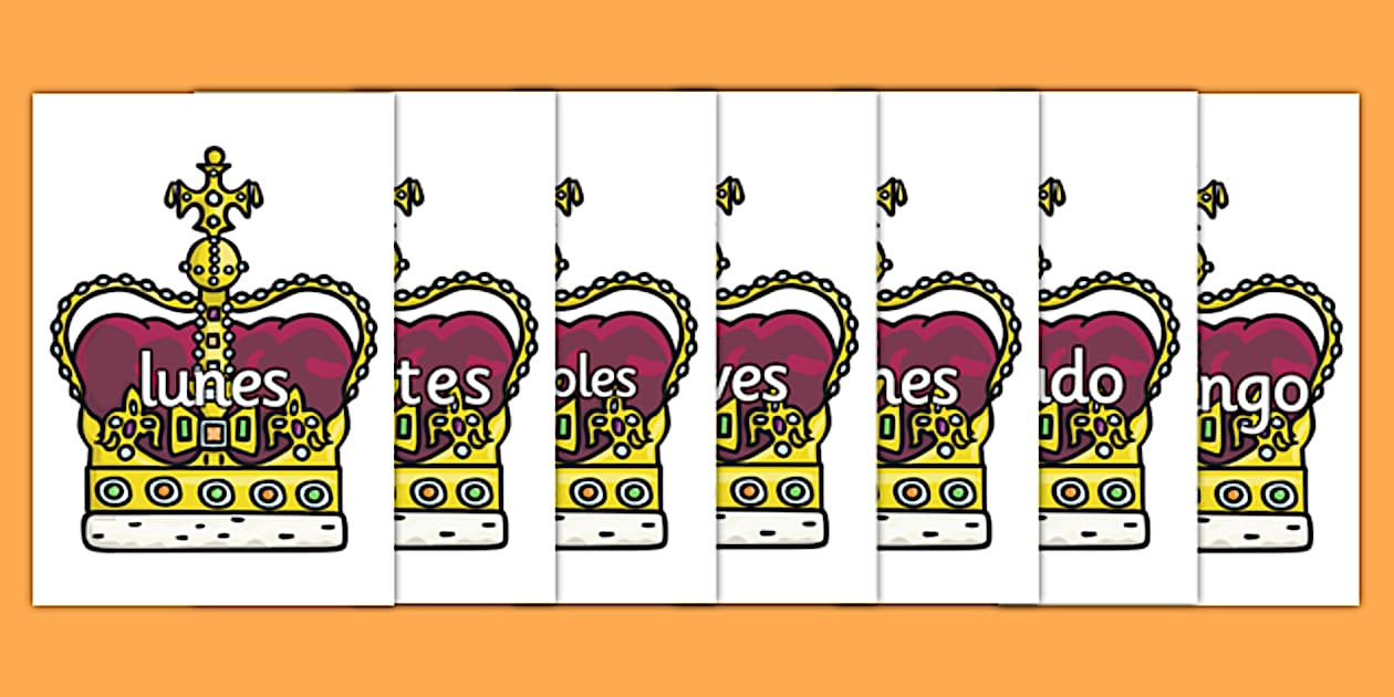 Days of the Week on Crowns Spanish - Twinkl