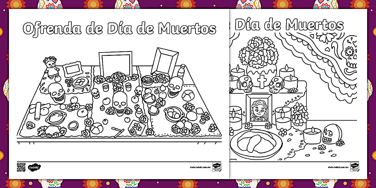 Altar del Día de Muertos para colorear (teacher made)