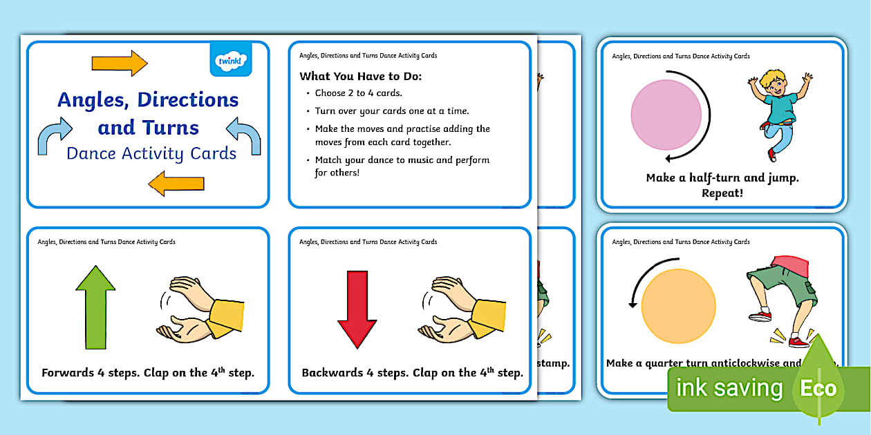 Angles, Directions and Turns Dance Activity Cards - Twinkl