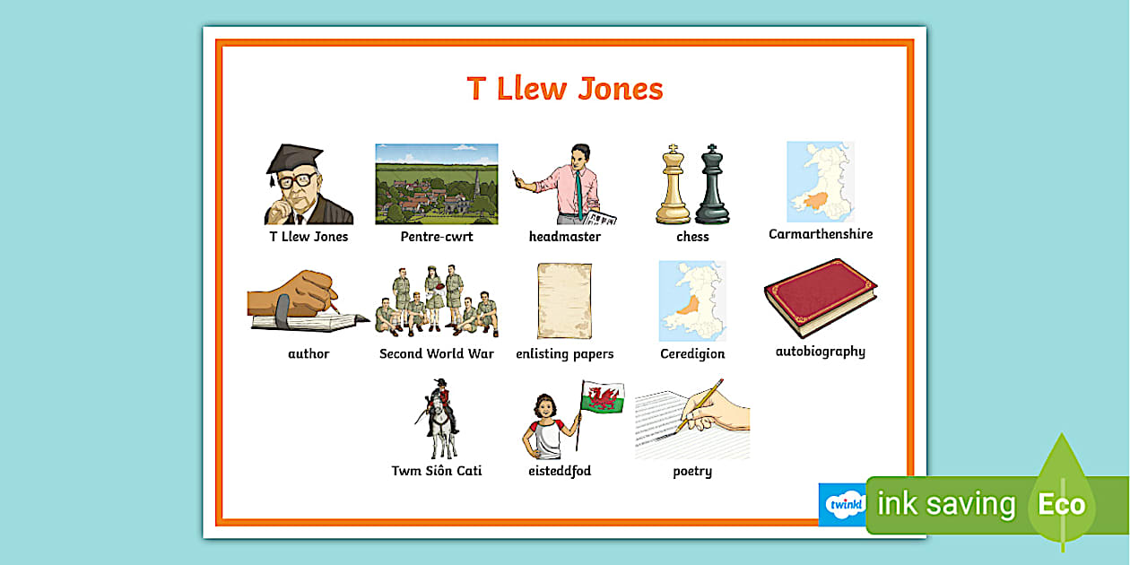 T Llew Jones Word Mat (teacher made) - Twinkl