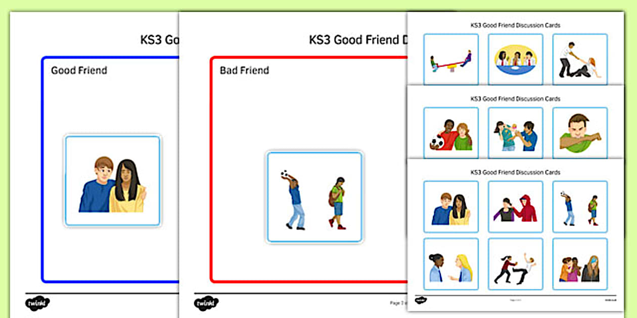 KS3 Good Friend Discussion and Sorting Cards - Twinkl