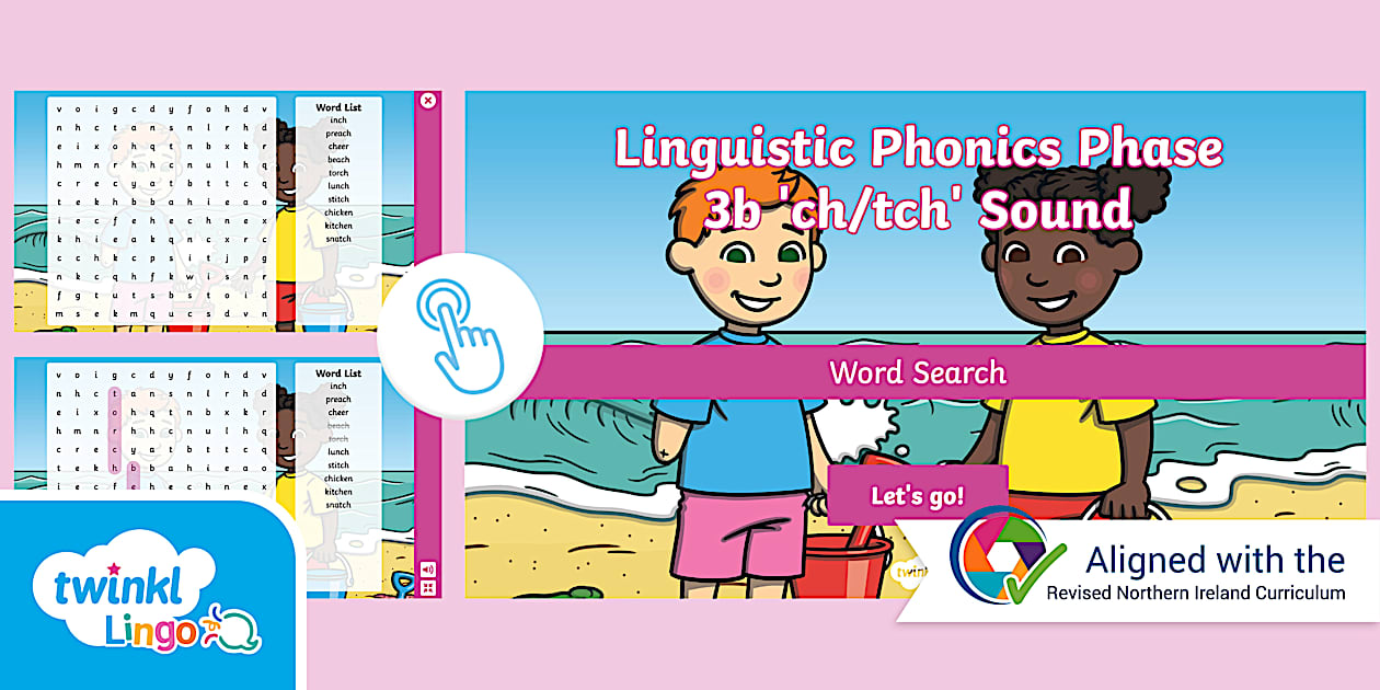 Linguistic Phonics Phase 3b 'ch/tch' Interactive Word Search