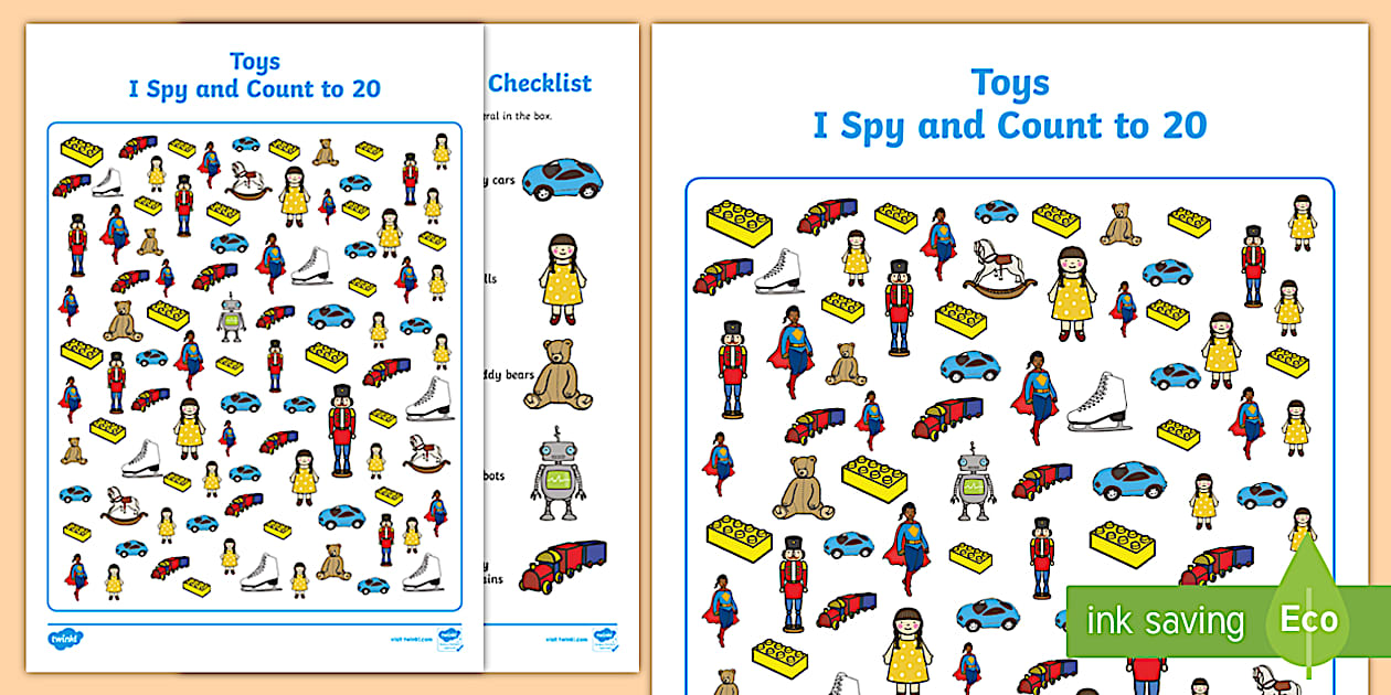 Toys I Spy and Count Activity to 20 (teacher made) - Twinkl
