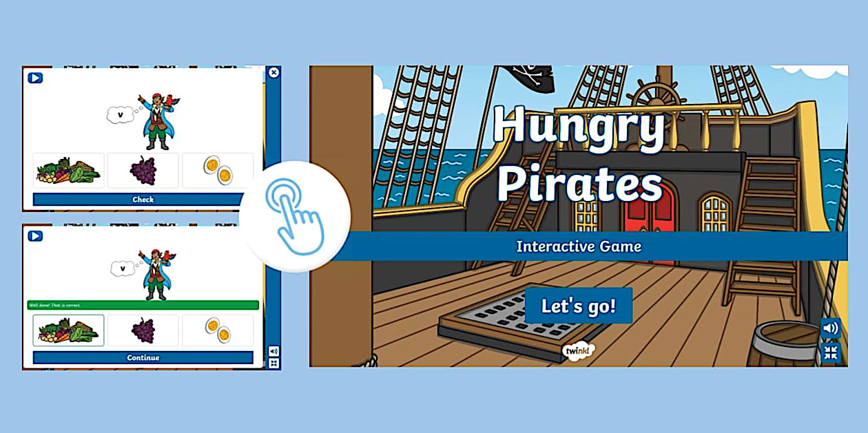 Hungry Pirates Initial Sounds Interactive Game | Twinkl EYFS