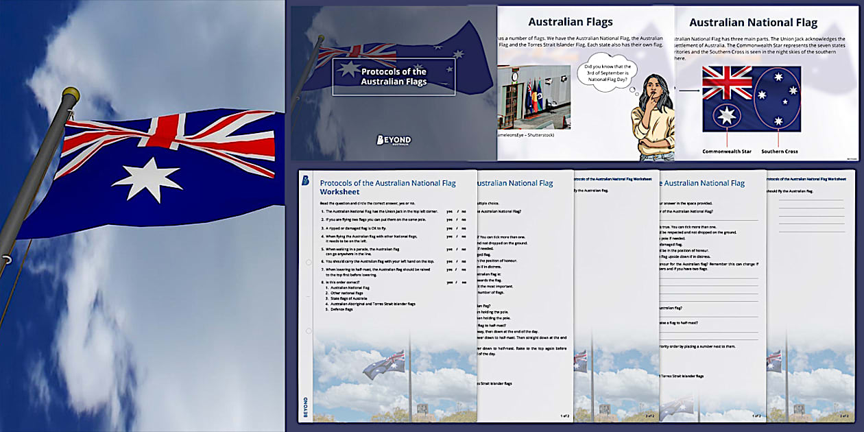 Australian Flag Protocols Presentation and Worksheets