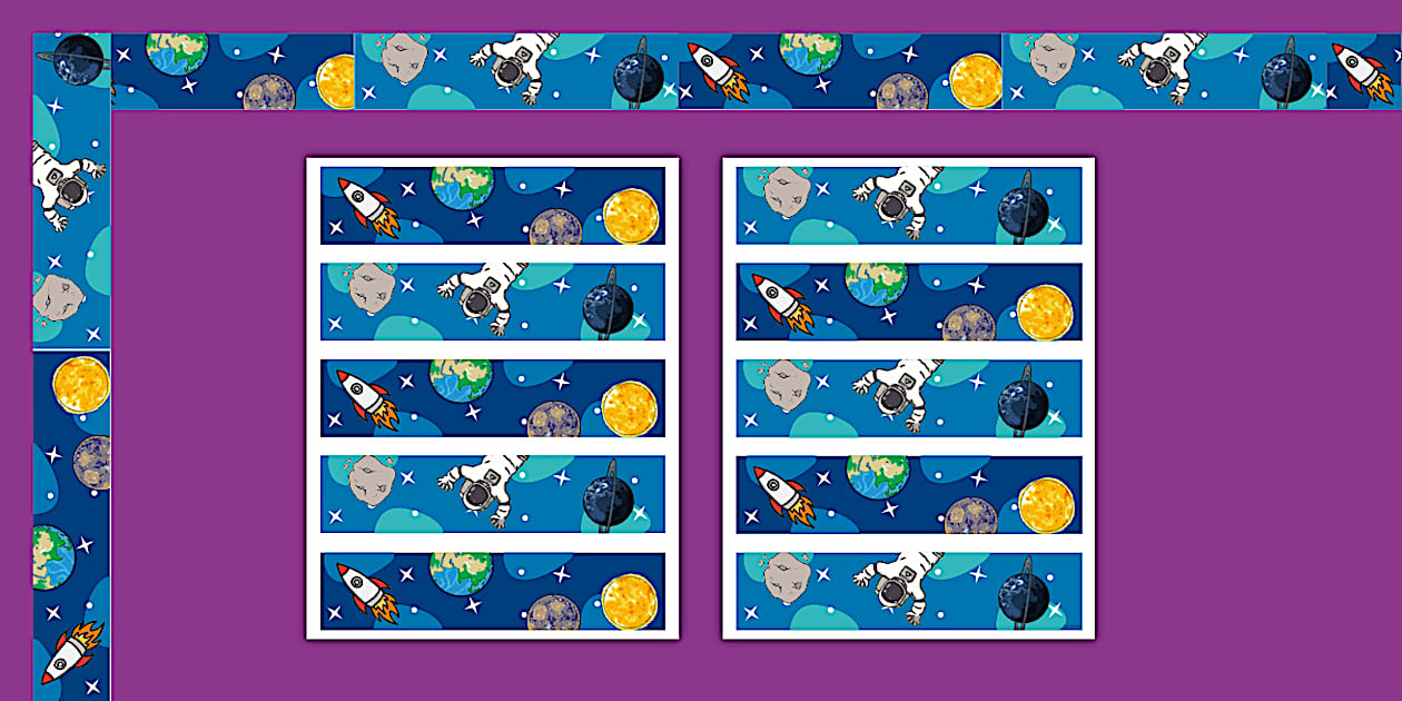 Space Bulletin Board Borders (creat de profesori) - Twinkl