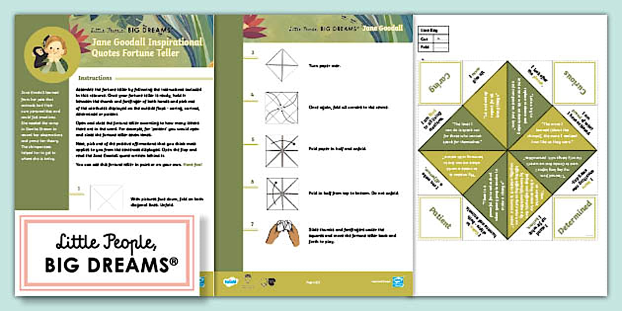 Little People, Big Dreams: Jane Goodall Facts Fortune Teller