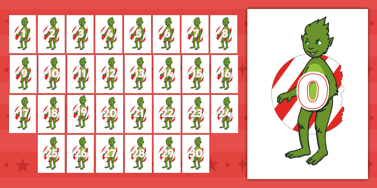 The Christmas Imp 0-30 Display Numbers (teacher made)