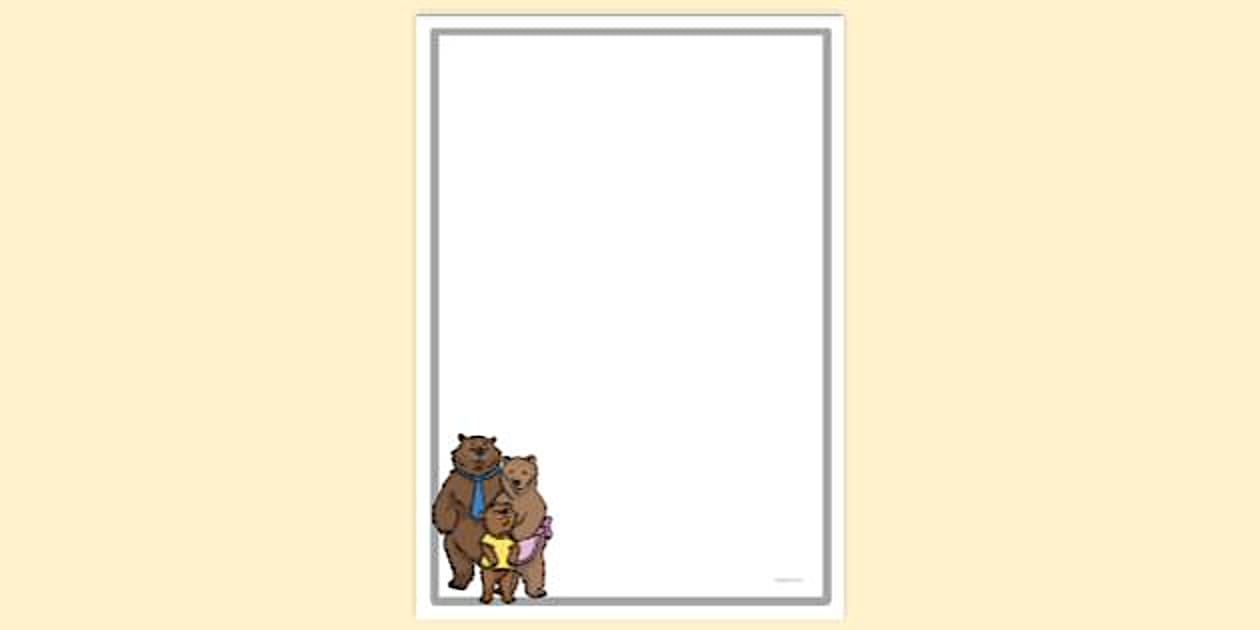 3 Bears Page Border (teacher made) - Twinkl