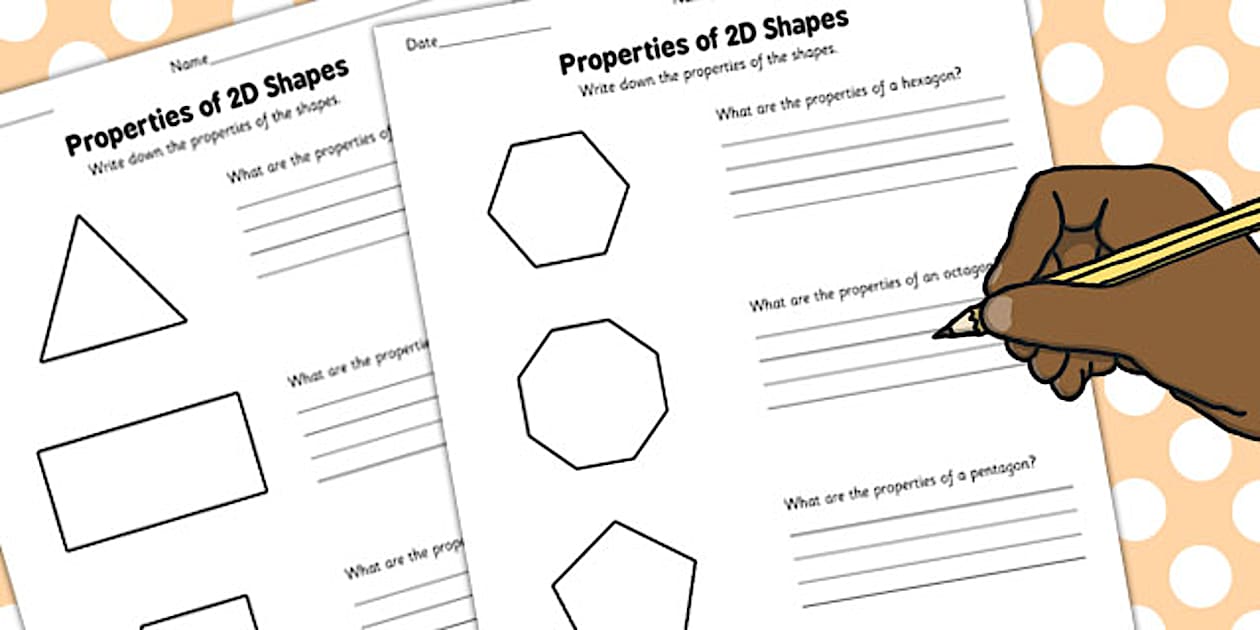 Grade 3 Properties of 2D Shapes Worksheet / Worksheet Pack