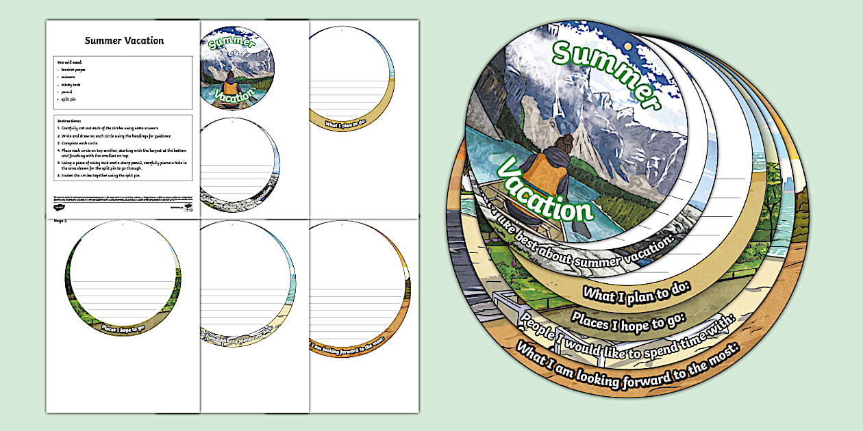 Summer Vacation Circles Booklet (teacher made) - Twinkl