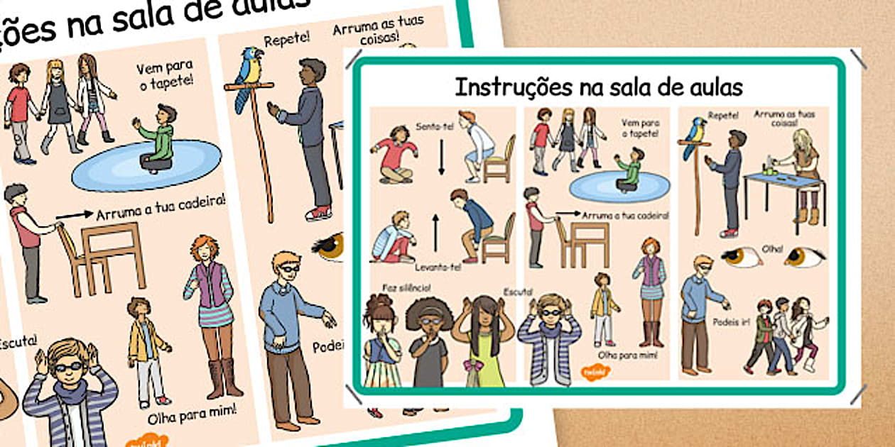 Instruções na sala de aulas Portuguese