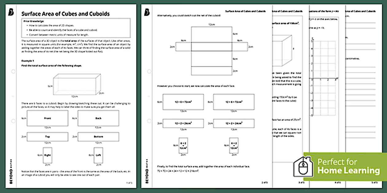 👉 Surface Area of Cubes and Cuboids - Home Learning | Beyond
