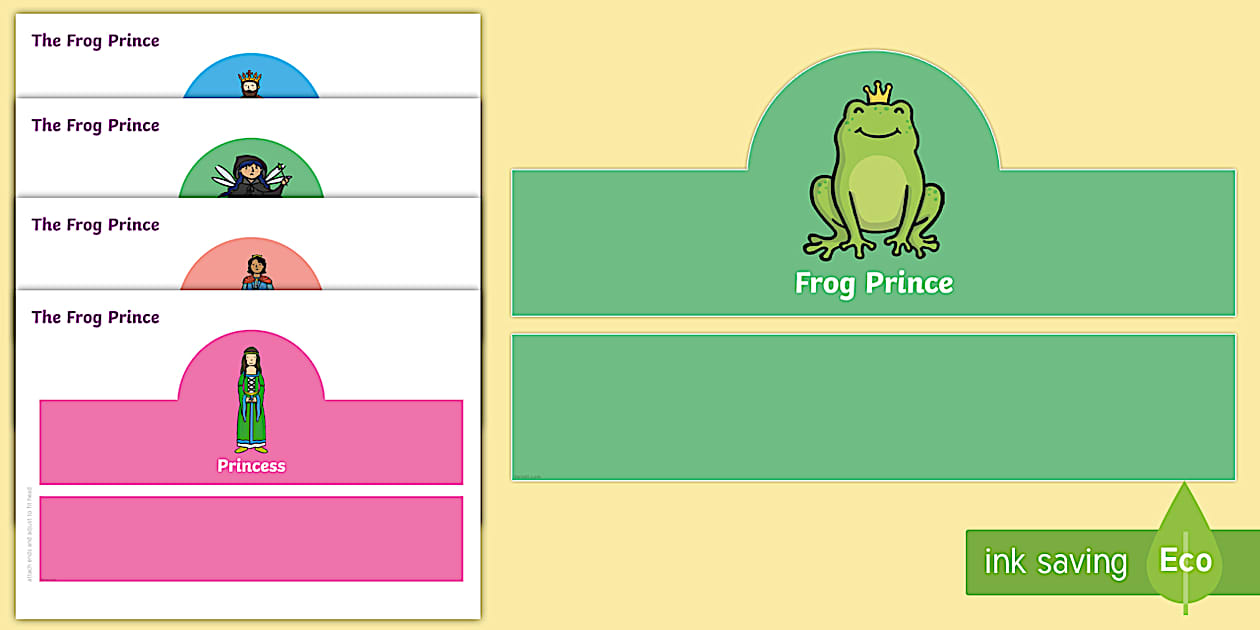 Black and White The Frog Prince Role Play Headbands - Twinkl