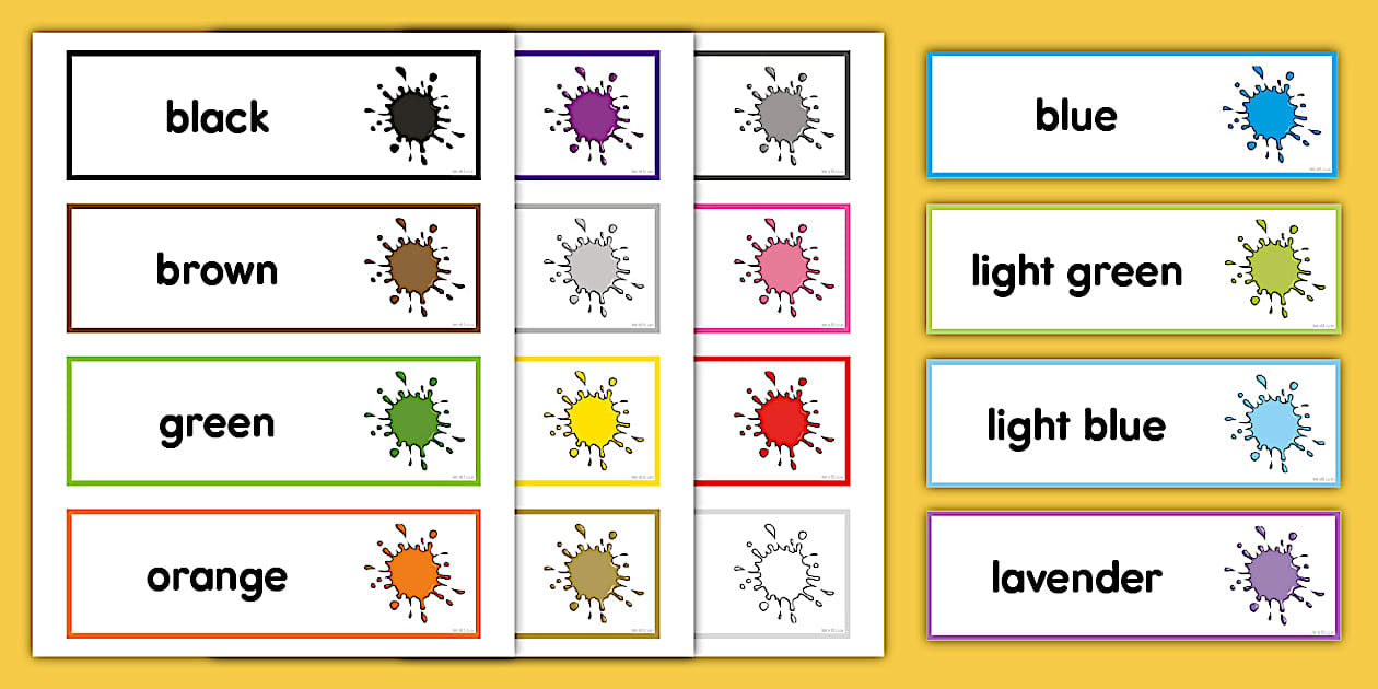 Color Splat Word Cards (Teacher-Made) - Twinkl