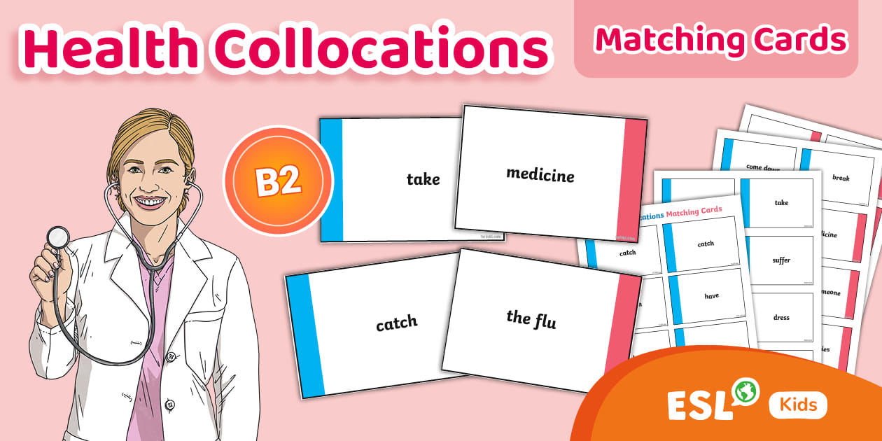ESL Health Collocations Matching Cards for Kids